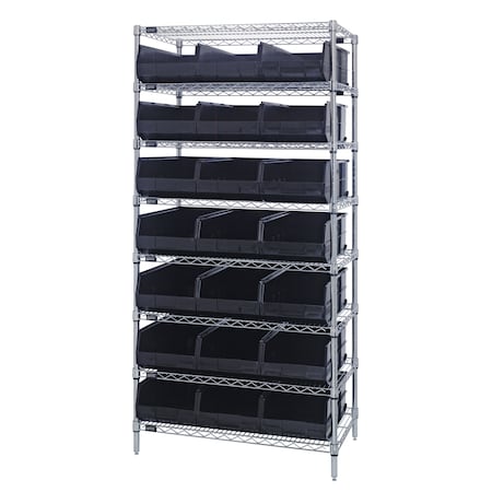 Quantum Storage Systems Stackable Shelf Bin Steel Shelving Systems WR8-485BK | Zoro